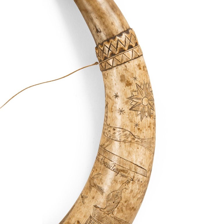 Sailor’s Carved Cow Horn at 1stDibs
