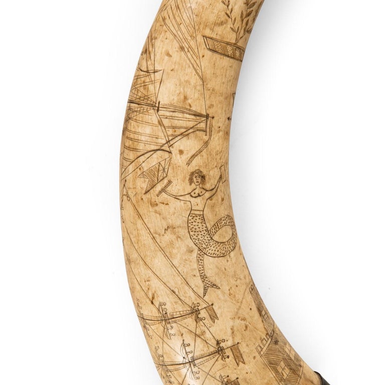 Sailor’s Carved Cow Horn at 1stDibs