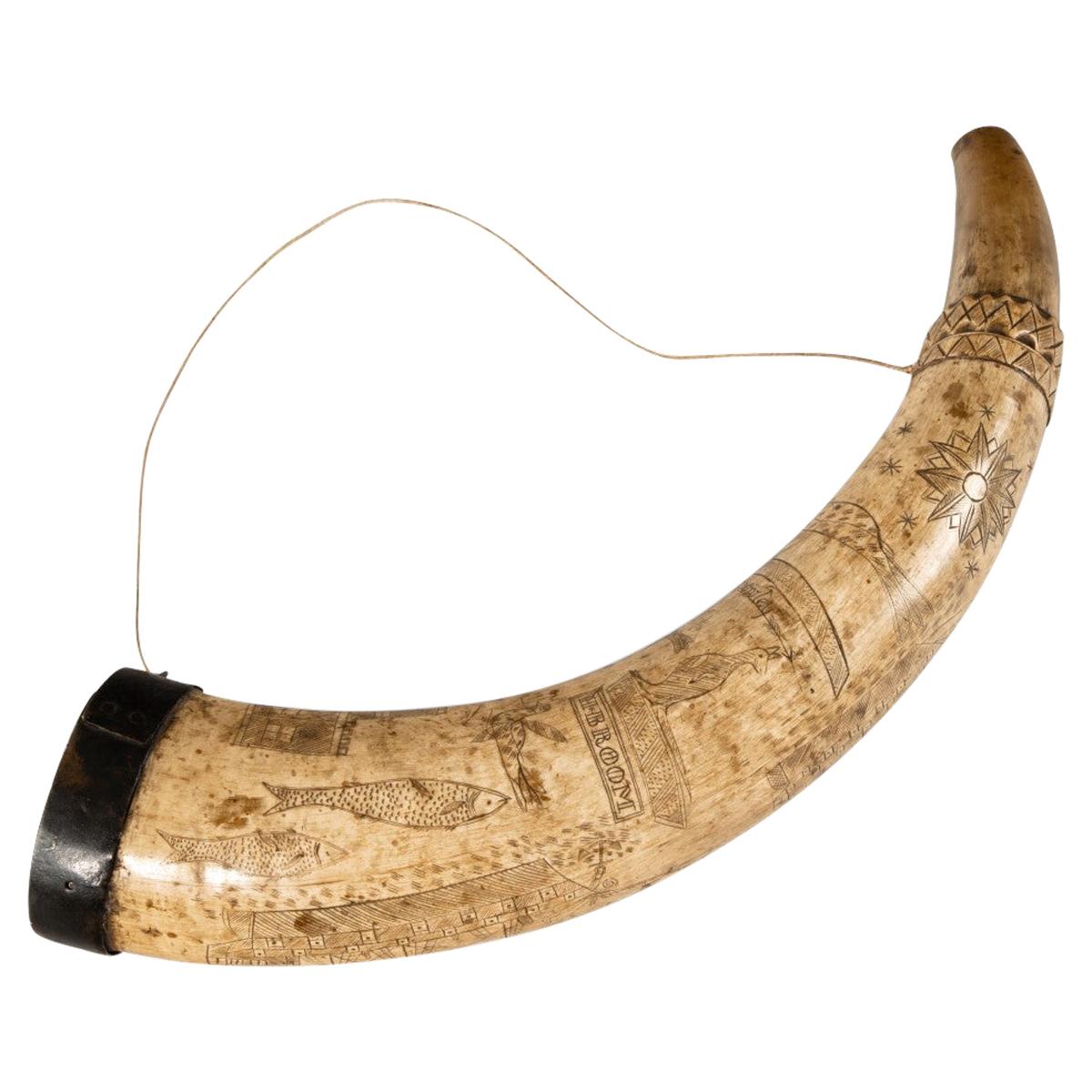 Sailor’s Carved Cow Horn at 1stDibs