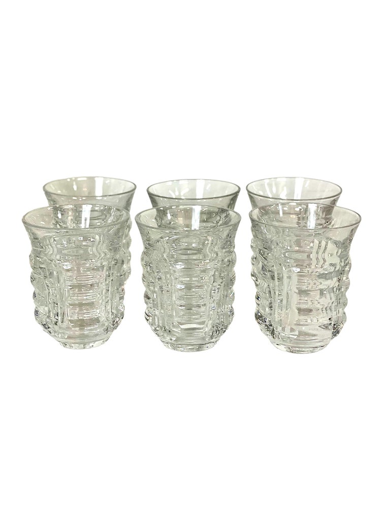 Saint Louis Crystal Port Decanter and Six Tumbler Glasses For Sale at ...