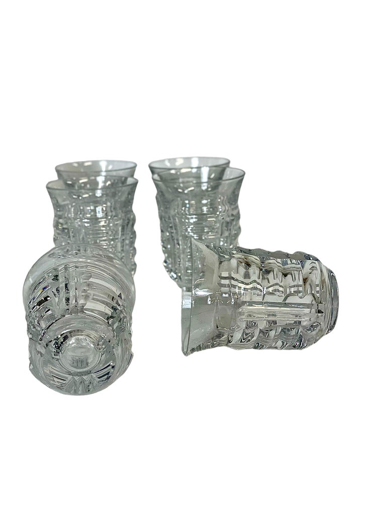 Saint Louis Crystal Port Decanter and Six Tumbler Glasses For Sale at ...