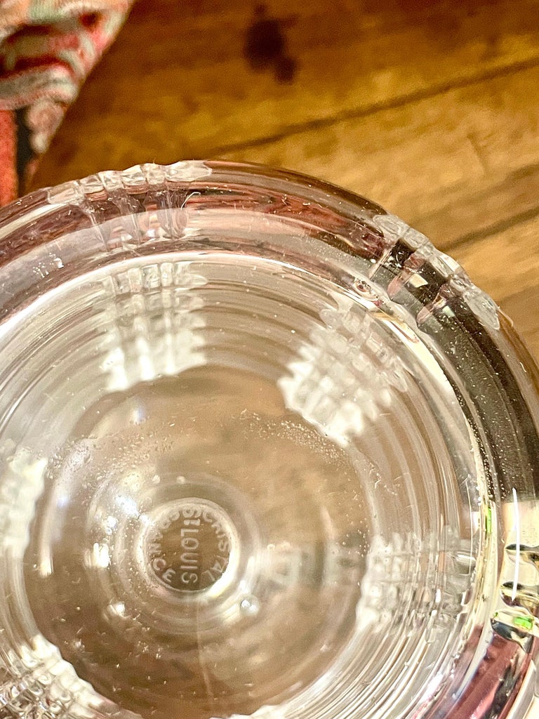 Saint Louis Crystal Port Decanter and Six Tumbler Glasses For Sale at ...