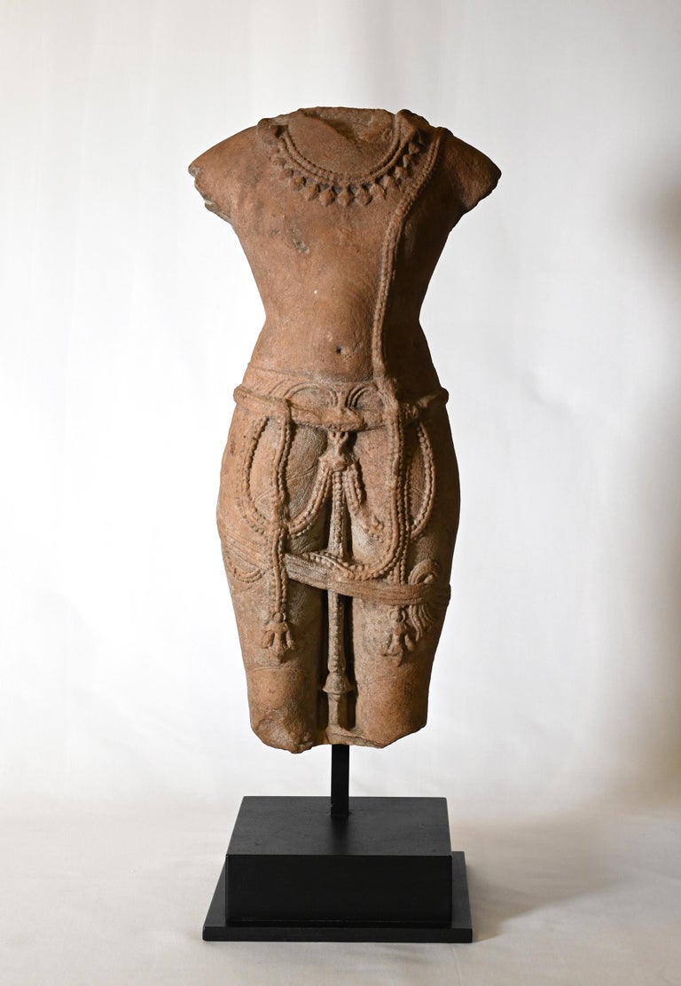 Sandstone Torso of a Male Deity Possibly Vishnu, Circa 10-11th Century ...