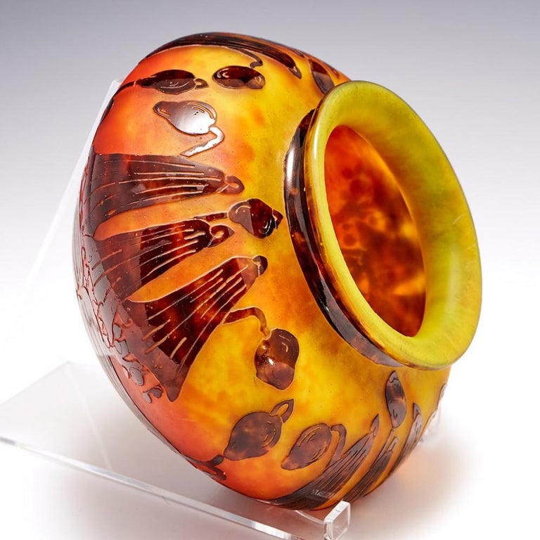 Schneider Campanules Art Deco Glass Bowl, C1924 For Sale at 1stDibs