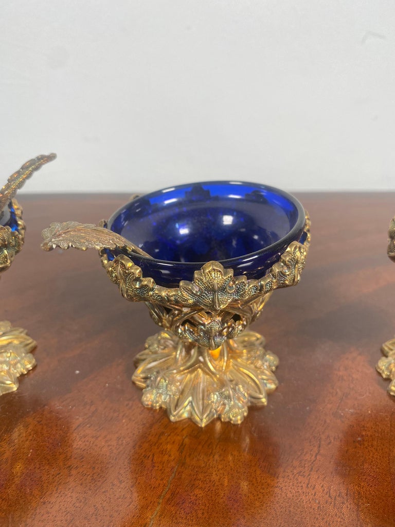 Set 3 Mid-19th Century Silver Gilt Salt Cellars For Sale at 1stDibs