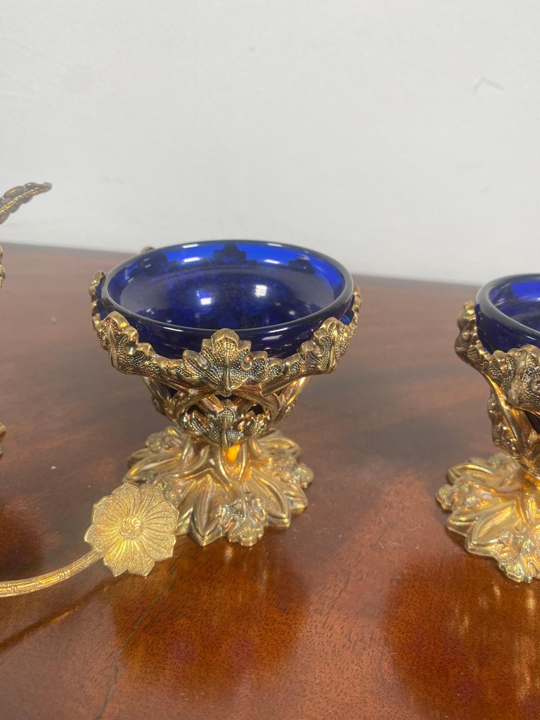 Set 3 Mid-19th Century Silver Gilt Salt Cellars For Sale at 1stDibs