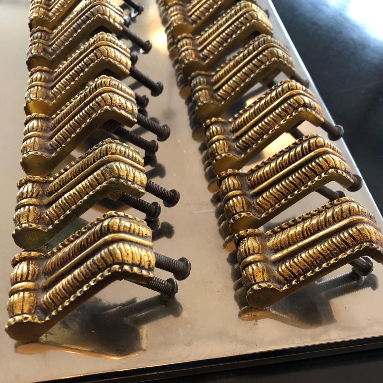 Set of 10 Italian Brass Drawer or Cabinet Handles or Pulls, circa 1940 ...