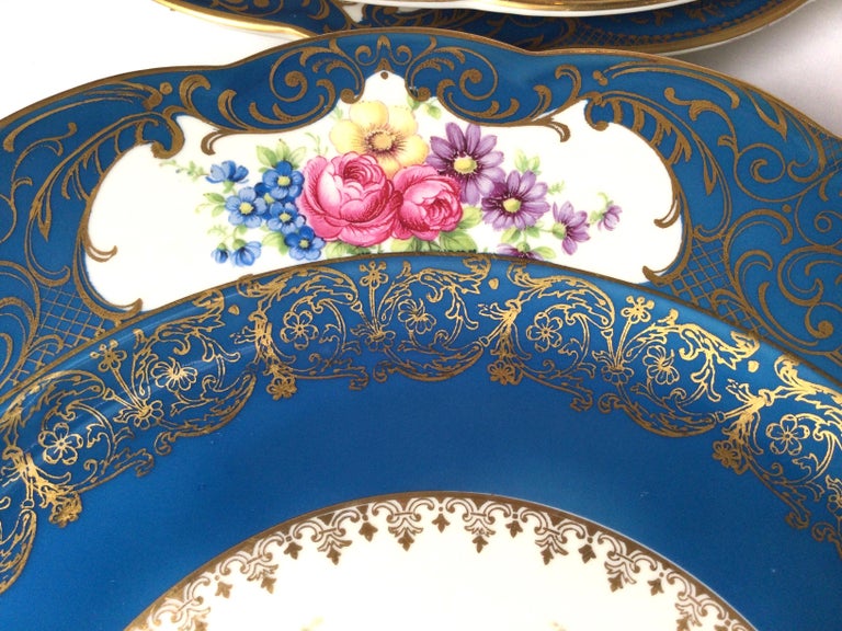 Set of 12 Elaborate Service Dinner Plates For Sale at 1stDibs