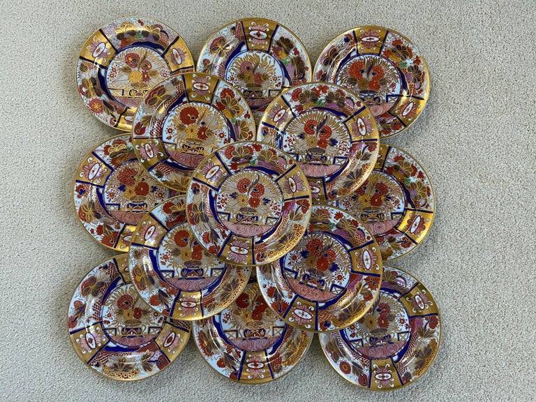Set of 15 Chamberlain Worcester Plates Decorated in Pattern 240 For ...