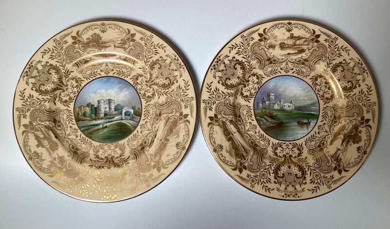 Set of !2 English Hand Painted Cabinet Plates Artist Signed F ...