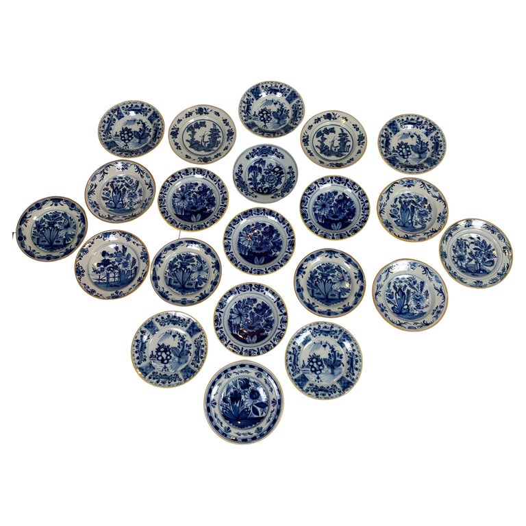 Set of 21 Dutch Delft Plates Made, circa 1770-1810 at 1stDibs