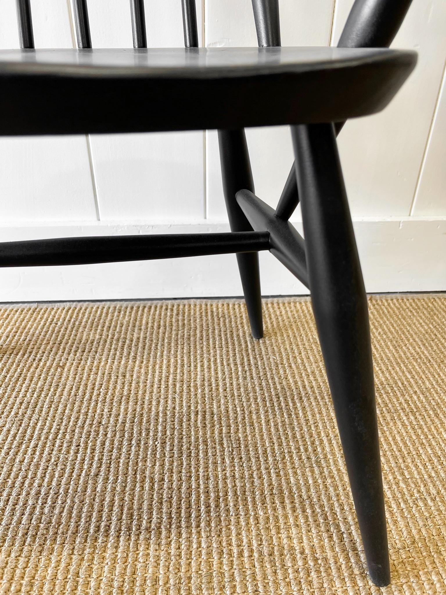 A Set of 4 Black Ercol Chairs For Sale at 1stDibs