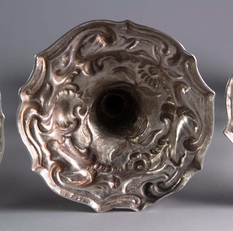 A Set of 4 George II Cast Silver Candlesticks, London 1753 by John Cafe ...