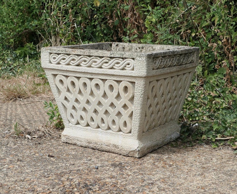 Set of 5 Classical Basket Irish Weave Garden Planters For Sale at 1stDibs