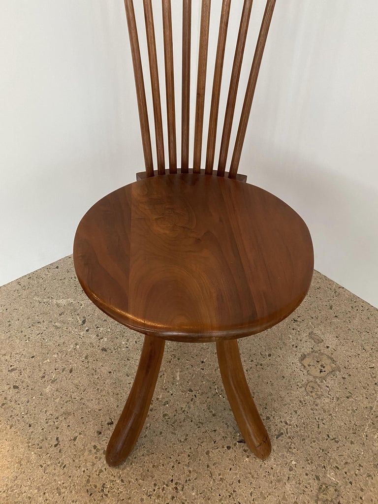 Set of 6 American Modern Walnut High Back Dining Chairs, Jeffrey Greene ...