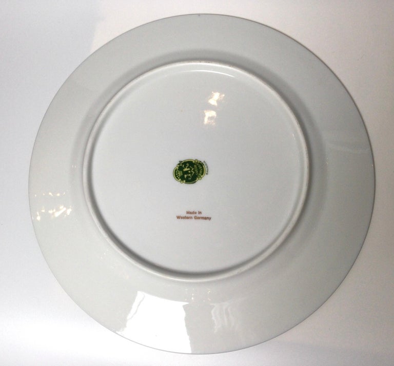 Set of 6 Cobalt Blue and Gold Encrusted Service Plates For Sale at 1stDibs