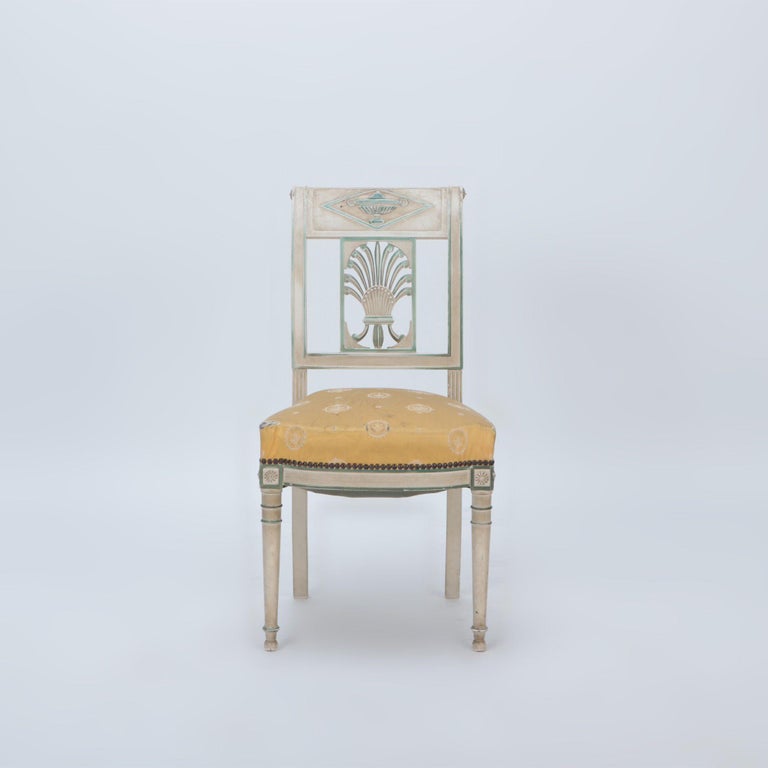 Set of 6 Painted French Directoire Style Dining Chairs, C 1920 For Sale ...