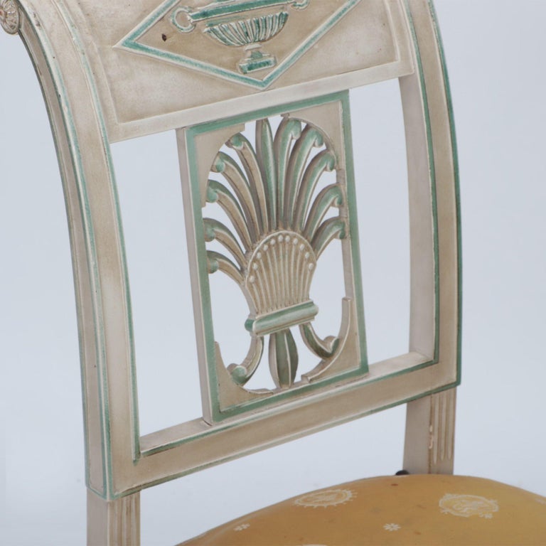 Set of 6 Painted French Directoire Style Dining Chairs, C 1920 For Sale ...