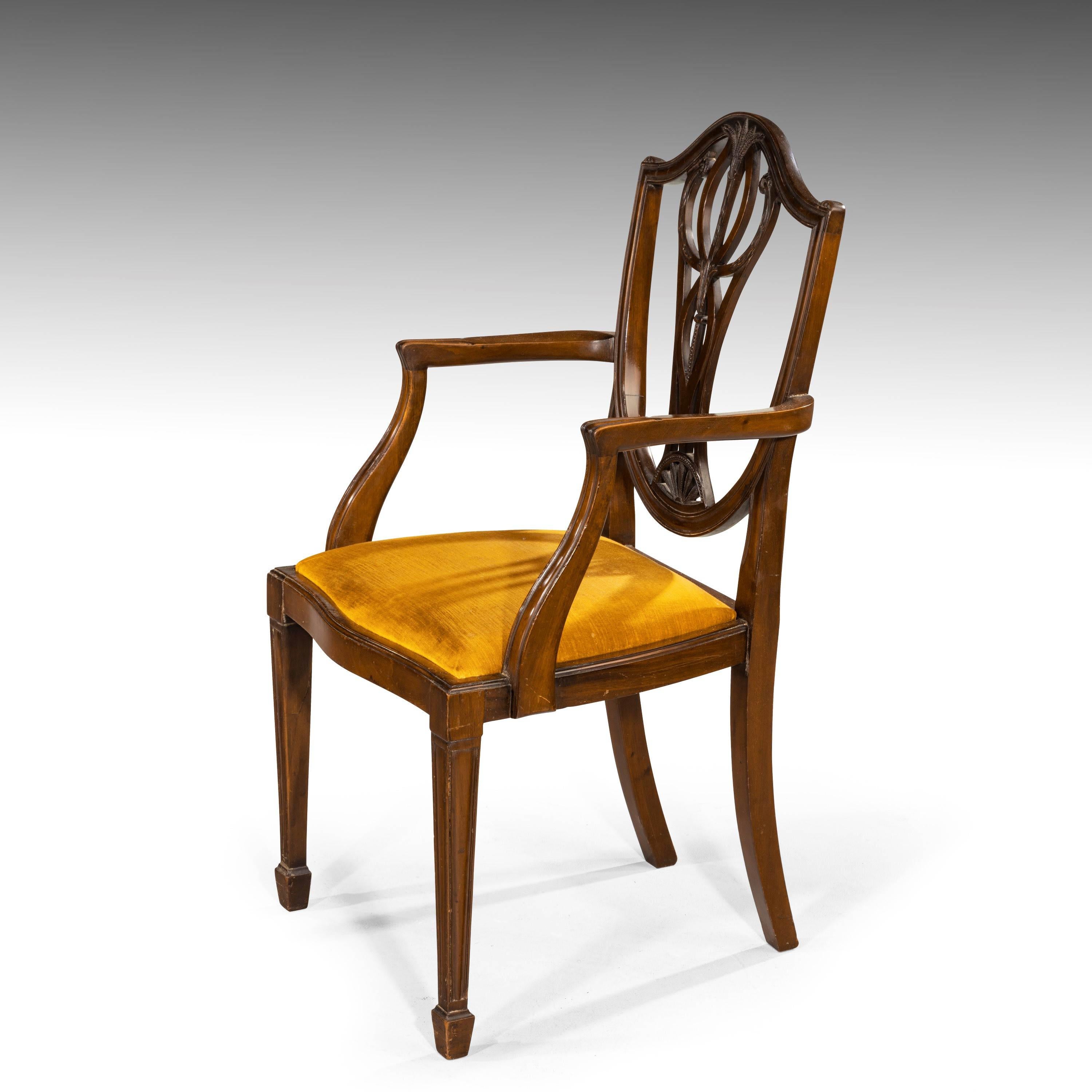 Set of 8 '6+2' Chairs of Classical Hepplewhite Chairs at 1stDibs