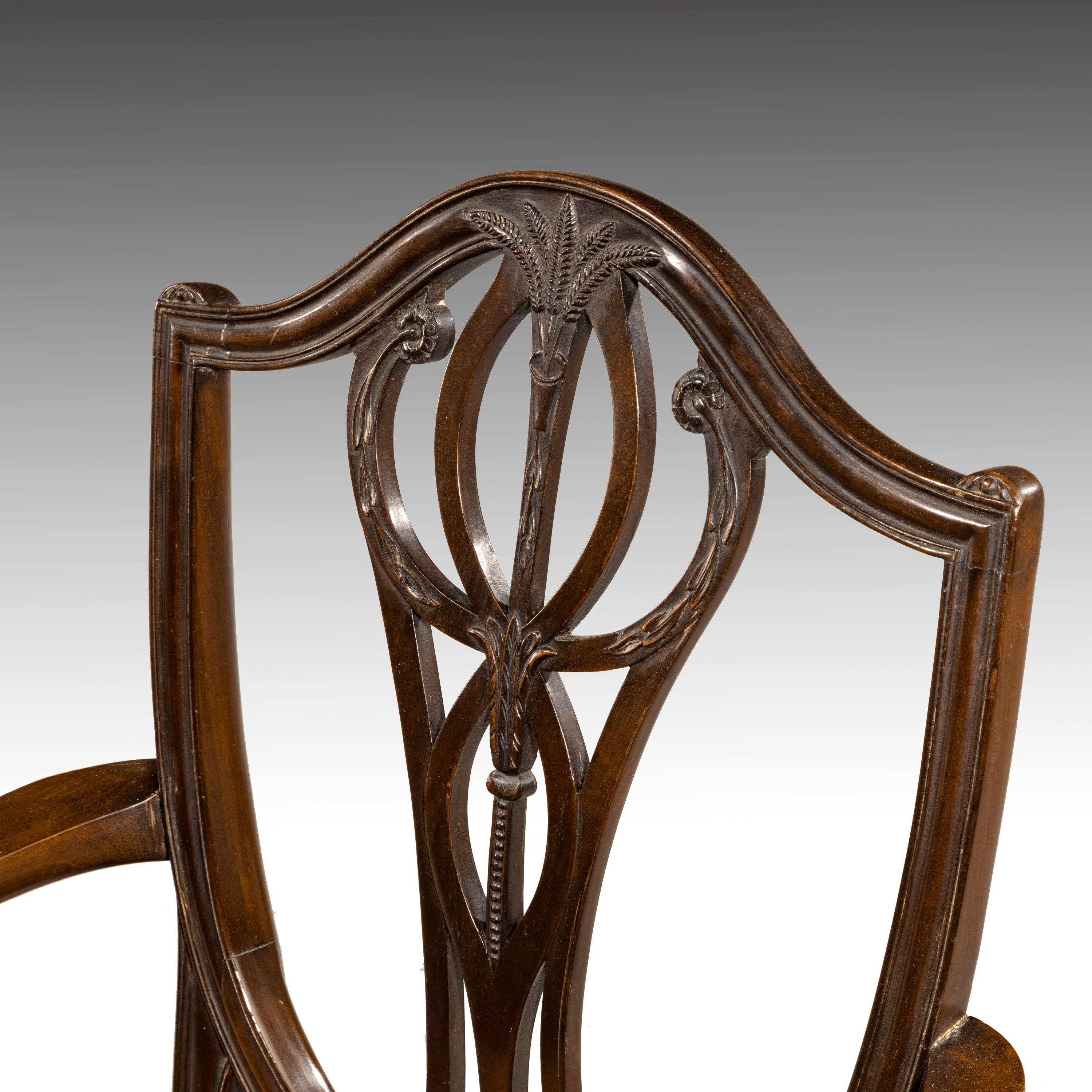 Set of 8 '6+2' Chairs of Classical Hepplewhite Chairs at 1stDibs