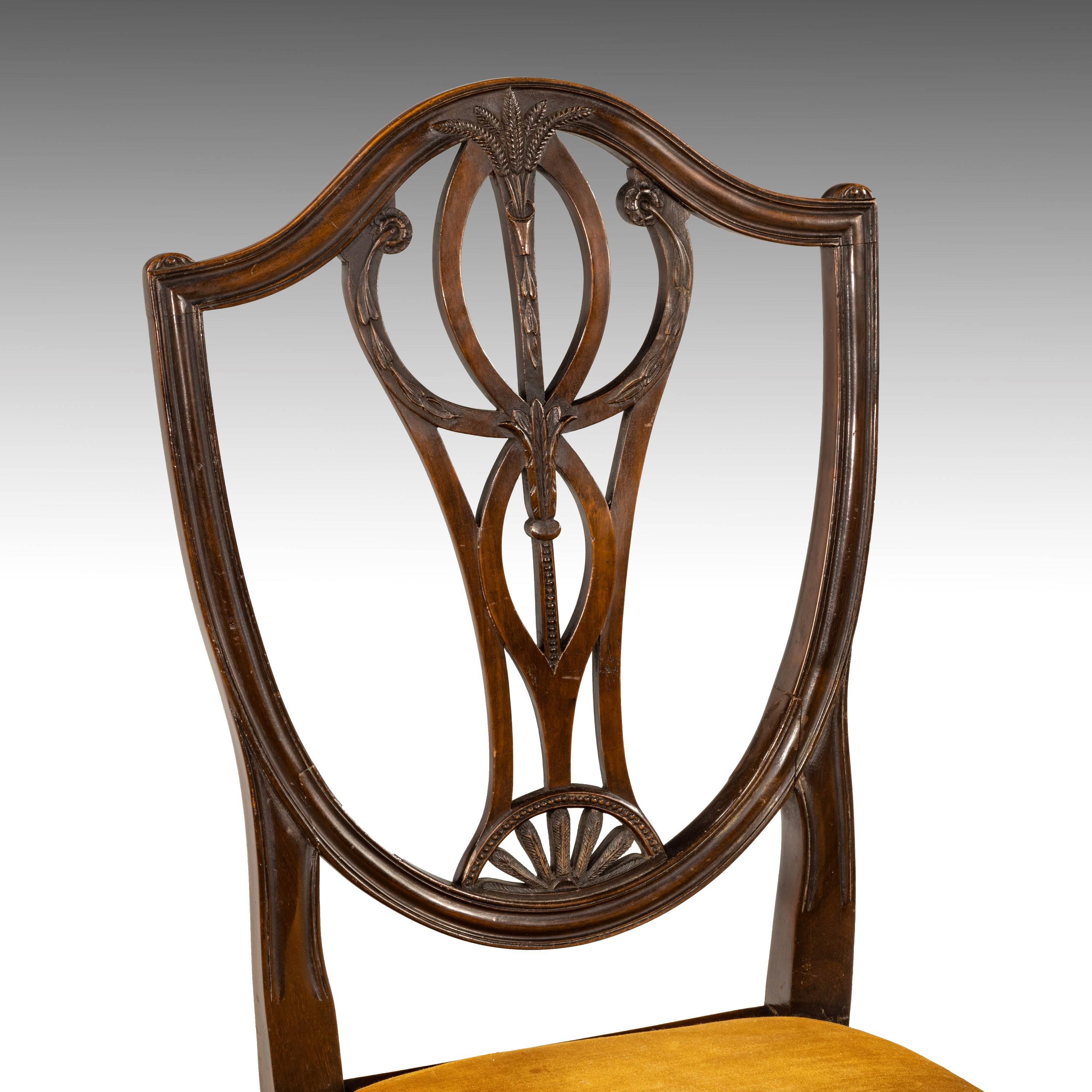 Set of 8 '6+2' Chairs of Classical Hepplewhite Chairs at 1stDibs