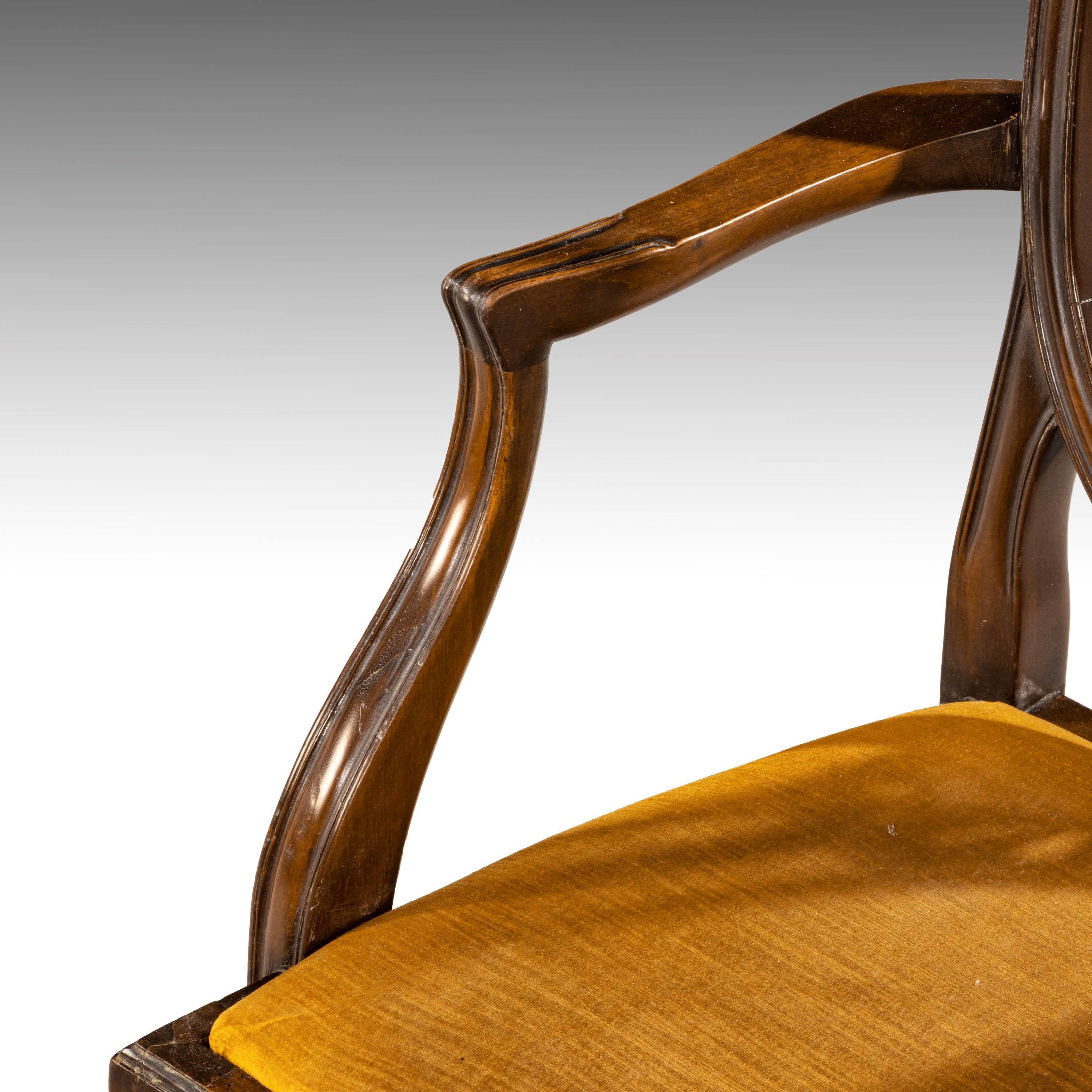 Set of 8 '6+2' Chairs of Classical Hepplewhite Chairs at 1stDibs