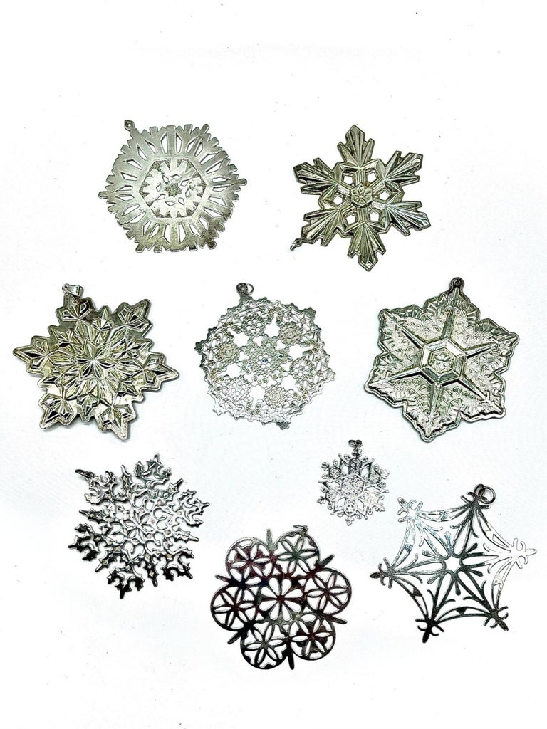 Set of 9 American Sterling Silver Christmas Snowflake Ornaments For ...