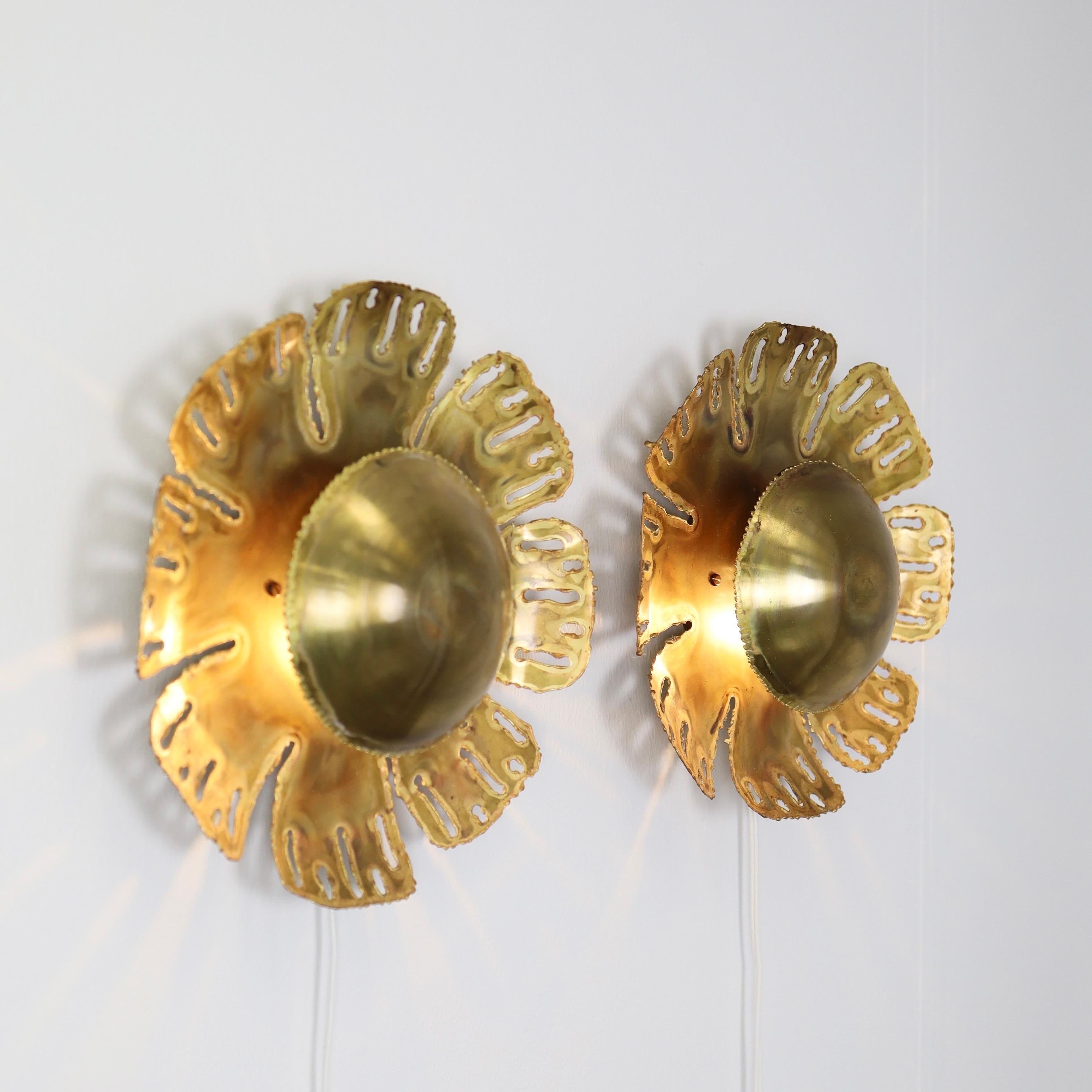 A set of Brass Wall Lamps by Svend Aage Holm Sorensen, 1960s, Denmark ...