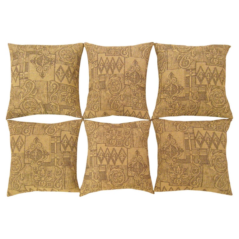 Set of Decorative Vintage Floro-Geometric Fabric Pillows For Sale at ...