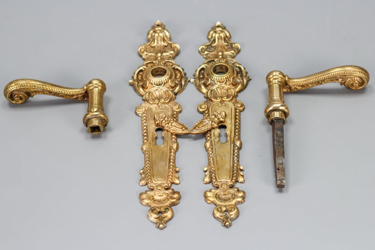 Set of Early 20th Century French Louis XV Style Brass Door Plates and ...