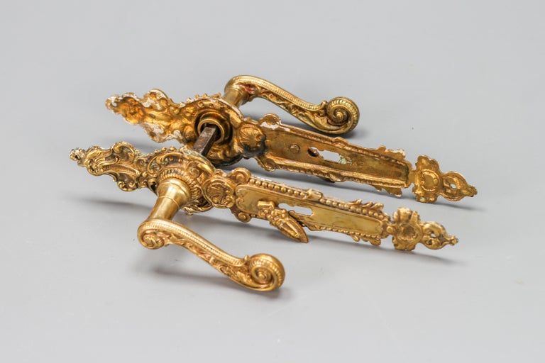 Set of Early 20th Century French Louis XV Style Brass Door Plates and ...