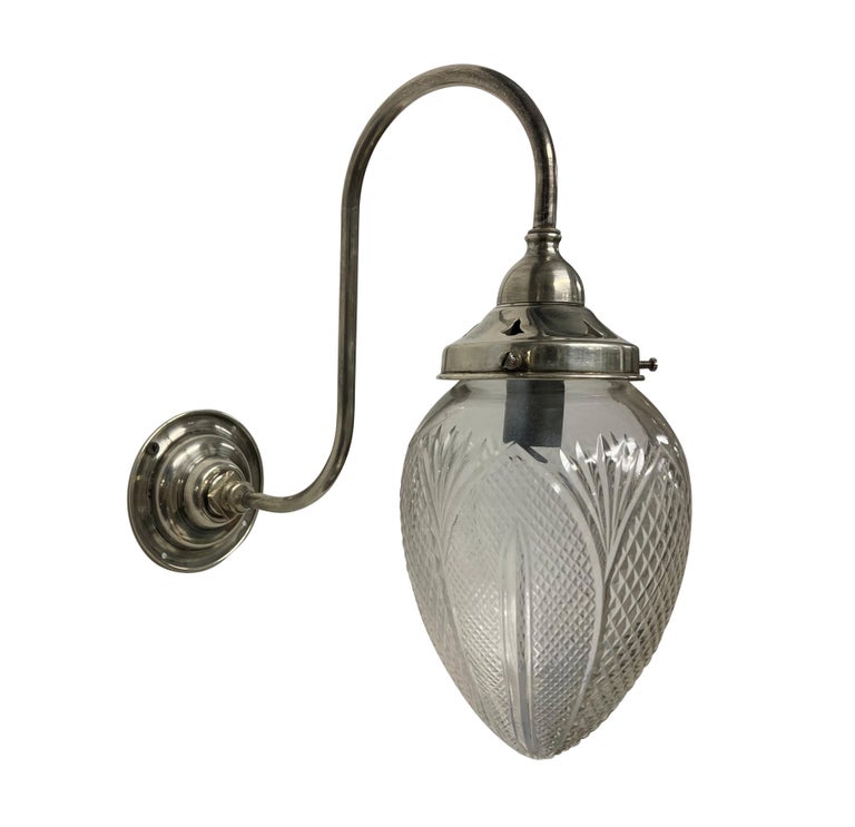 Set of Eight Edwardian Silver Swan Neck Sconces For Sale at 1stDibs