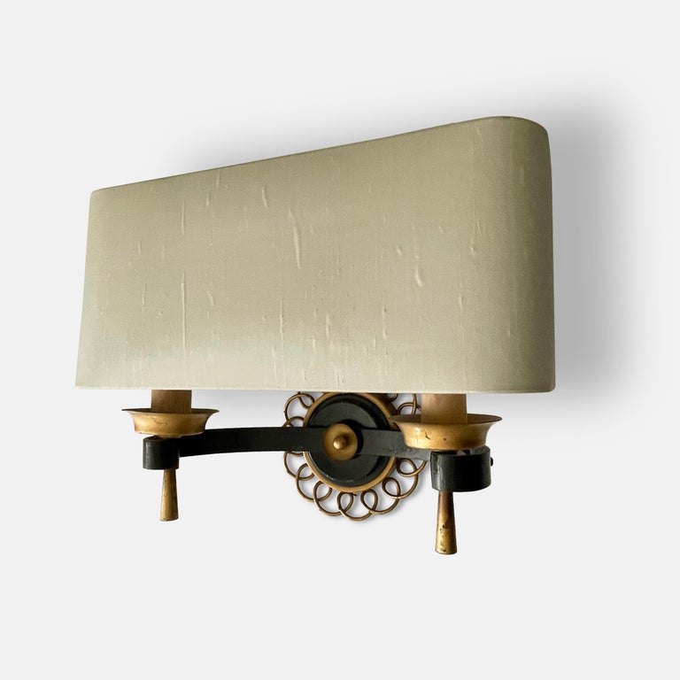 Set of Four 1940s French Wall Lights in the Style of Gilbert Poillerat ...