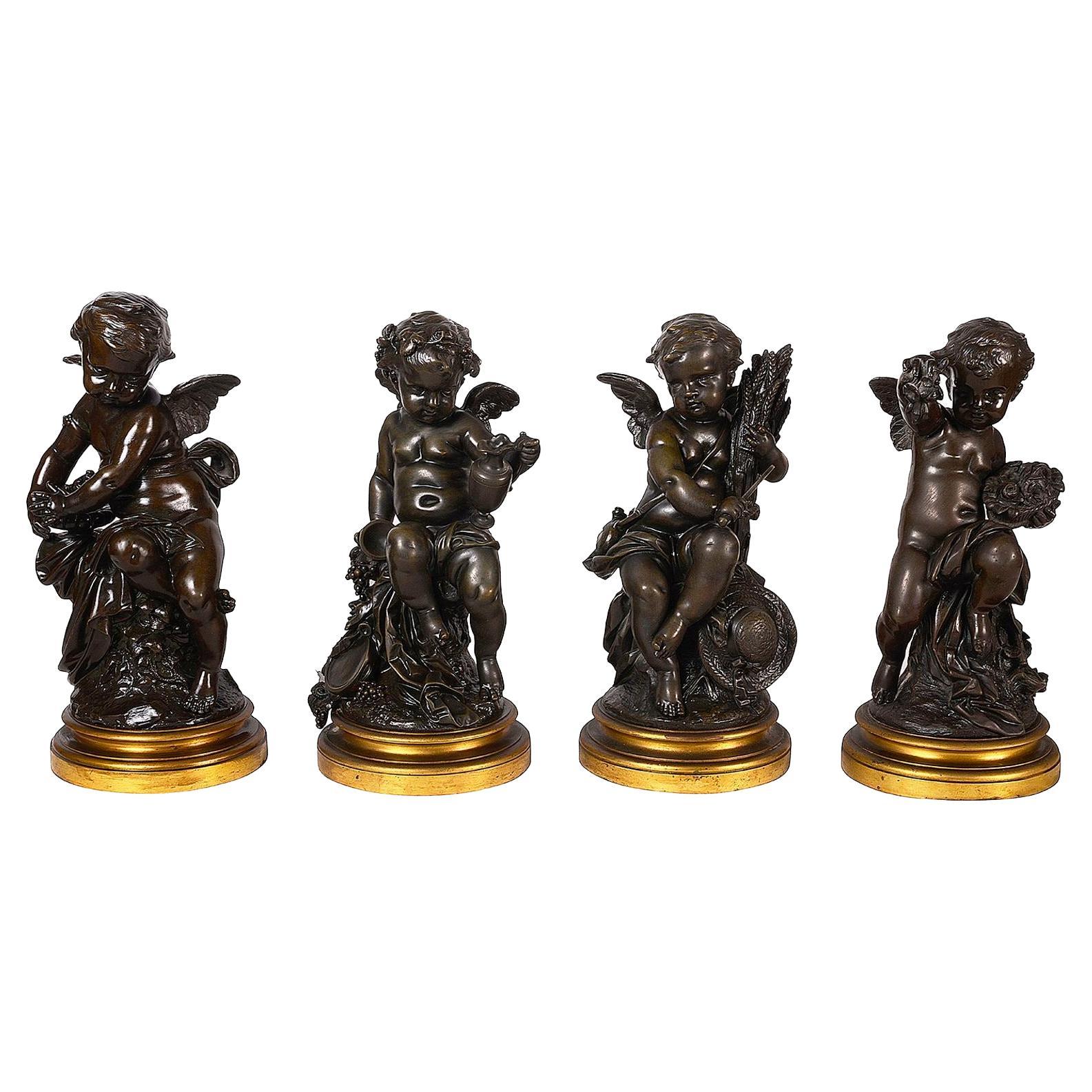 Very Sweet Pair of 19th Century French Bronzes Depicting Cherubs Signed ...
