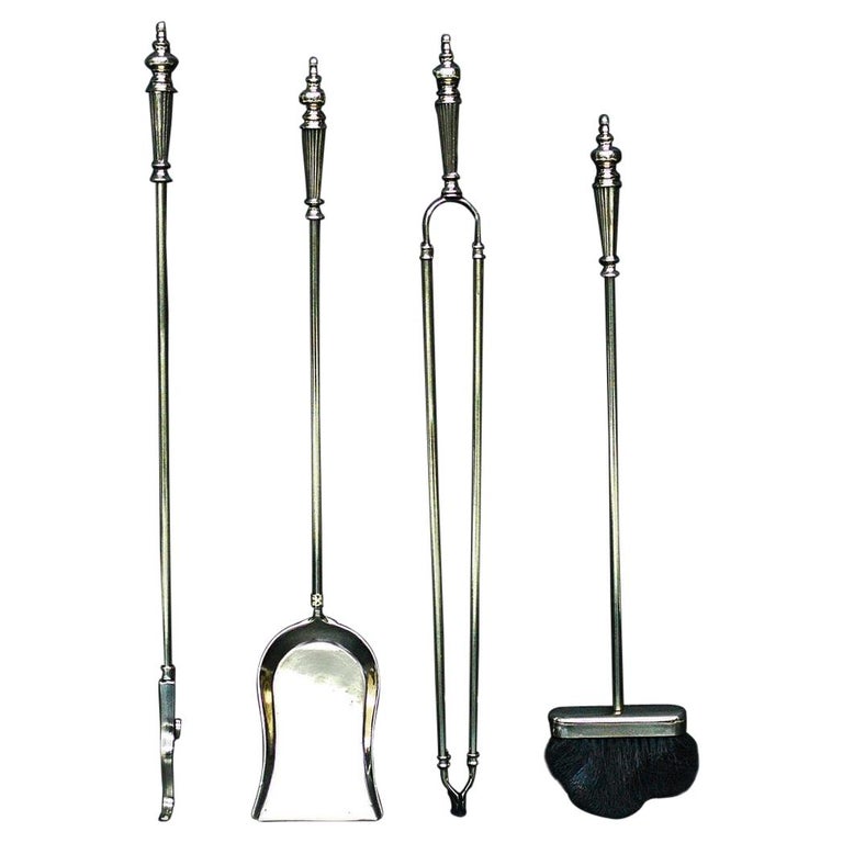 Set of Four Brass Firetools For Sale at 1stDibs