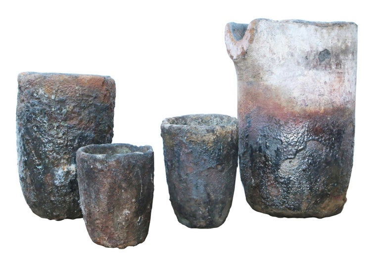 Set of Four Foundry Crucibles For Sale at 1stDibs