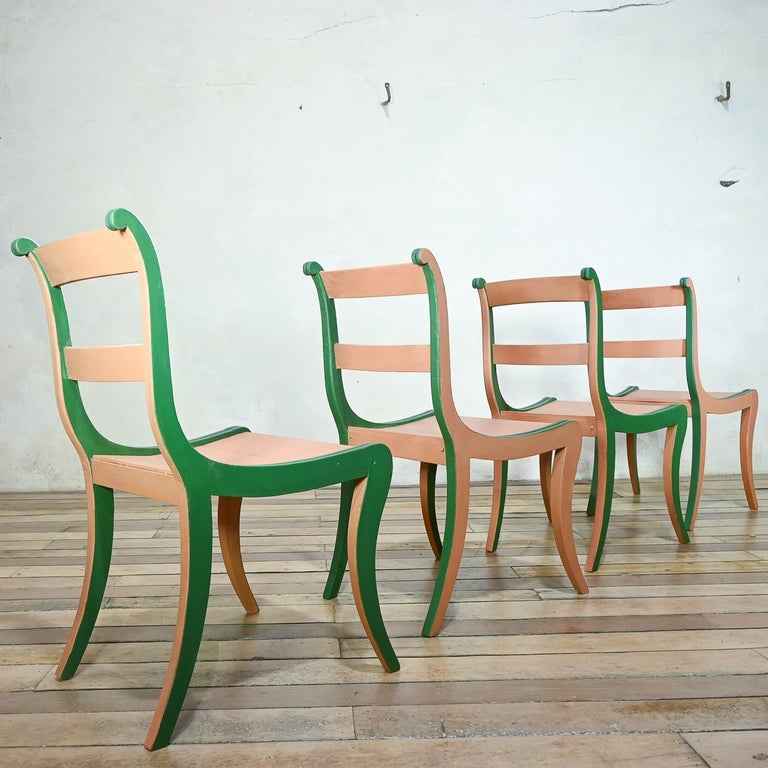 Set of Four Late 19th Century Regency Style Painted Side Chairs For ...