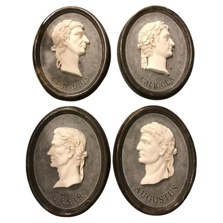Set of Four Wall Plaques of Roman Men at 1stDibs