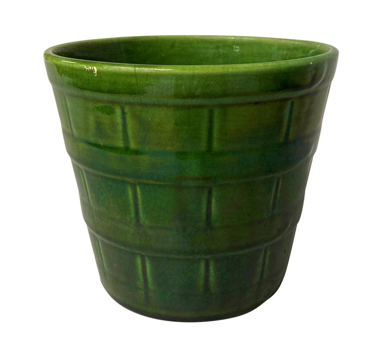 Set of Fourteen English Bretby and Other Emerald Green Cache Pot For ...