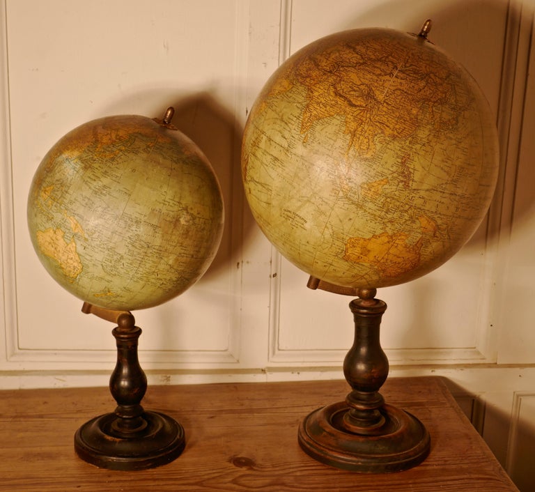 Set of French 19th Century Globes by G Thomas, Terrestre and Metrique ...