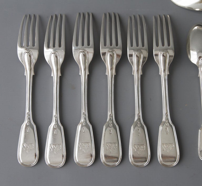 Set of Georgian/Victorian Silver Cutlery for Six For Sale at 1stDibs