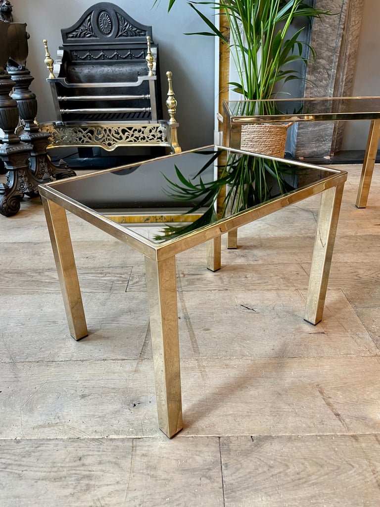 Set of Gold Plated Nesting Tables by Belgo Chrome For Sale at 1stDibs