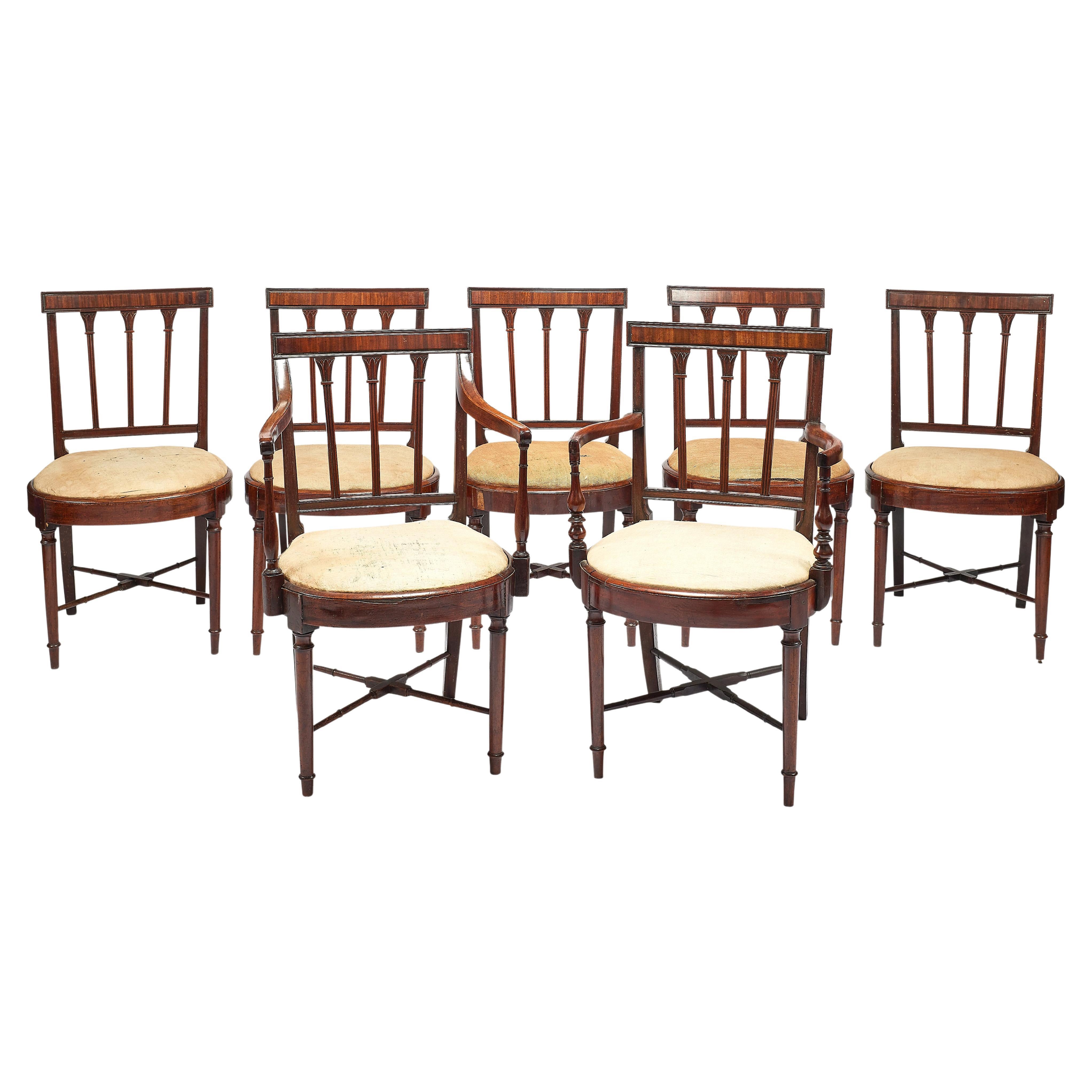 A set of seven George III mahogany dining chairs For Sale at 1stDibs