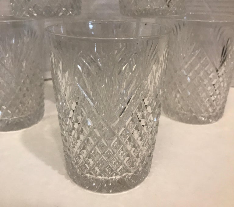 Set of Six Beautifully Hand Cut Crystal Rock Glasses Art Deco, 1920 For ...