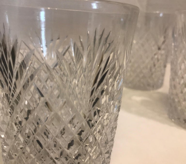 Set of Six Beautifully Hand Cut Crystal Rock Glasses Art Deco, 1920 For ...