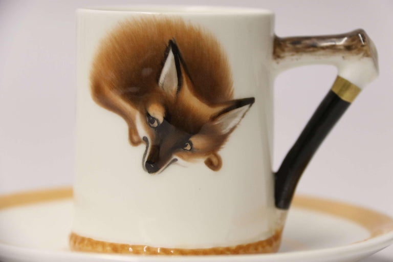 Set of Six English Fox Hunting Royal Doulton Coffee Cups and Saucers ...