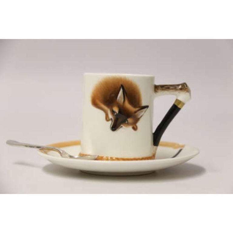 Set of Six English Fox Hunting Royal Doulton Coffee Cups and Saucers ...