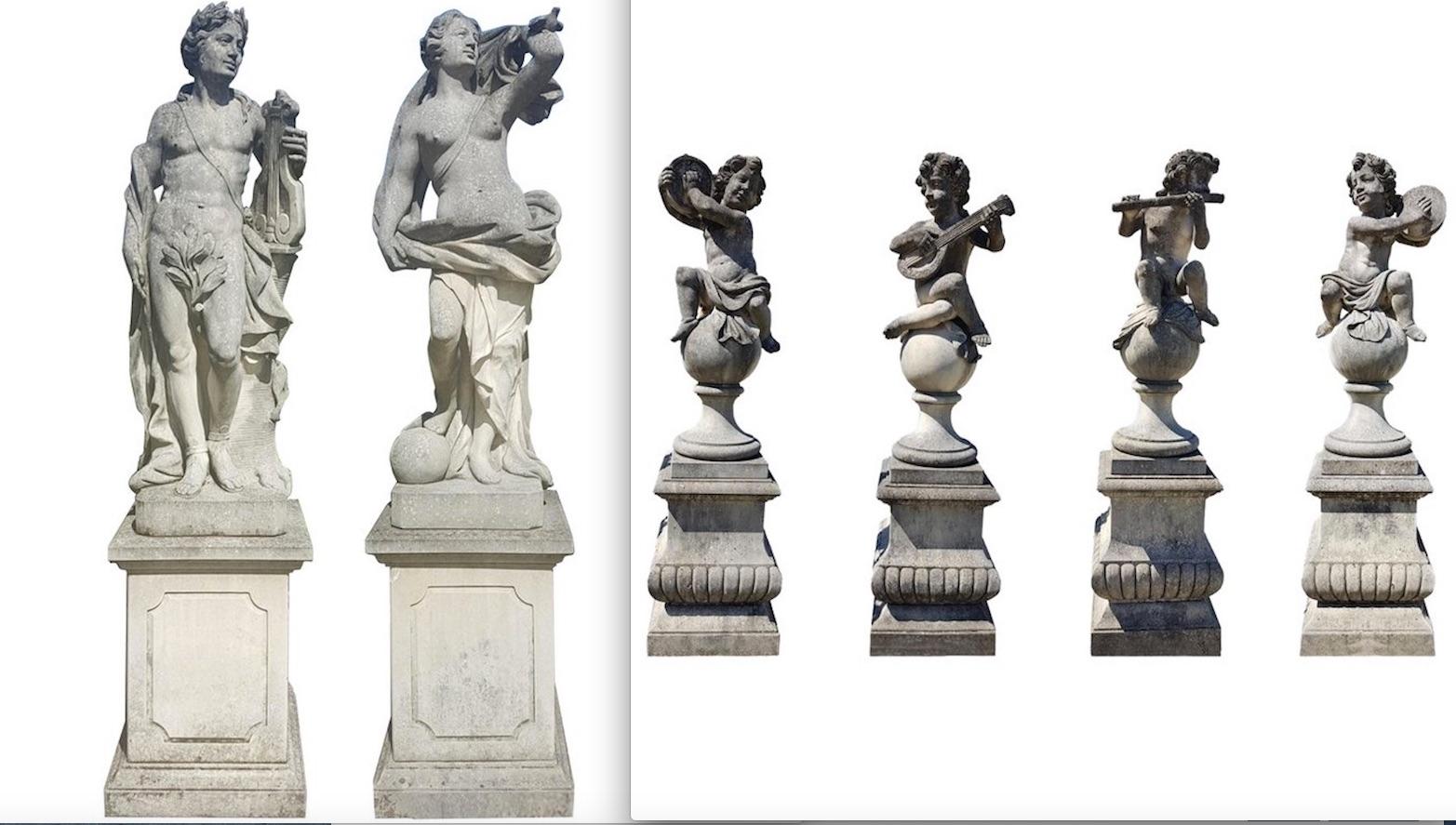 A Set of Six Italian Stone Sculptures at 1stDibs