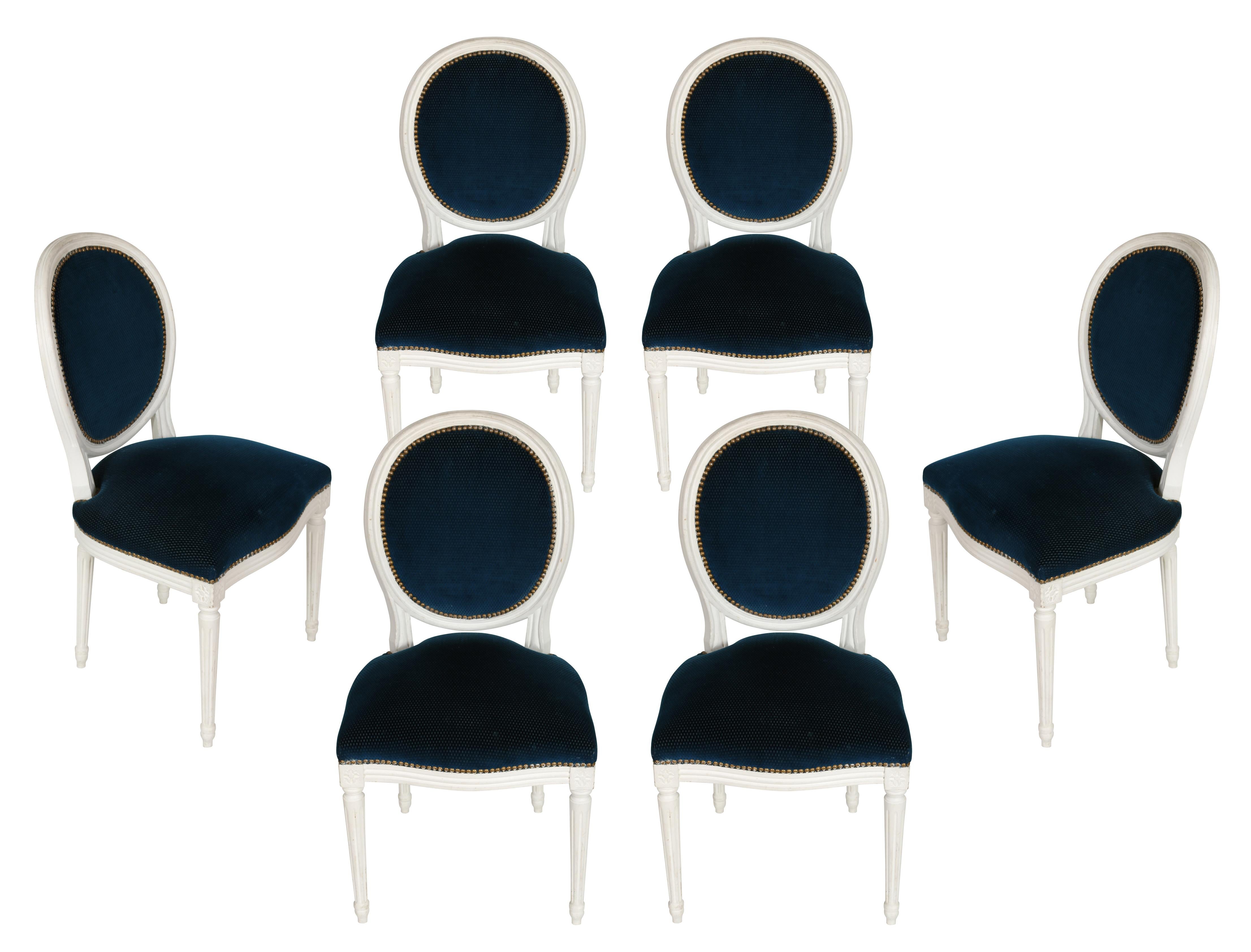 Set of Six Louis XVI Style Dining Chairs at 1stDibs