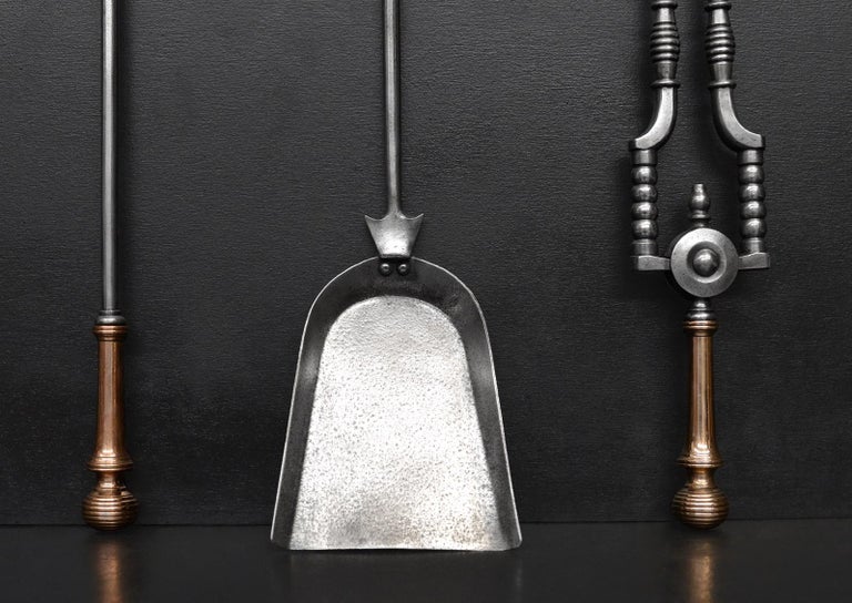 Set of Steel and Gunmetal Fire Irons For Sale at 1stDibs